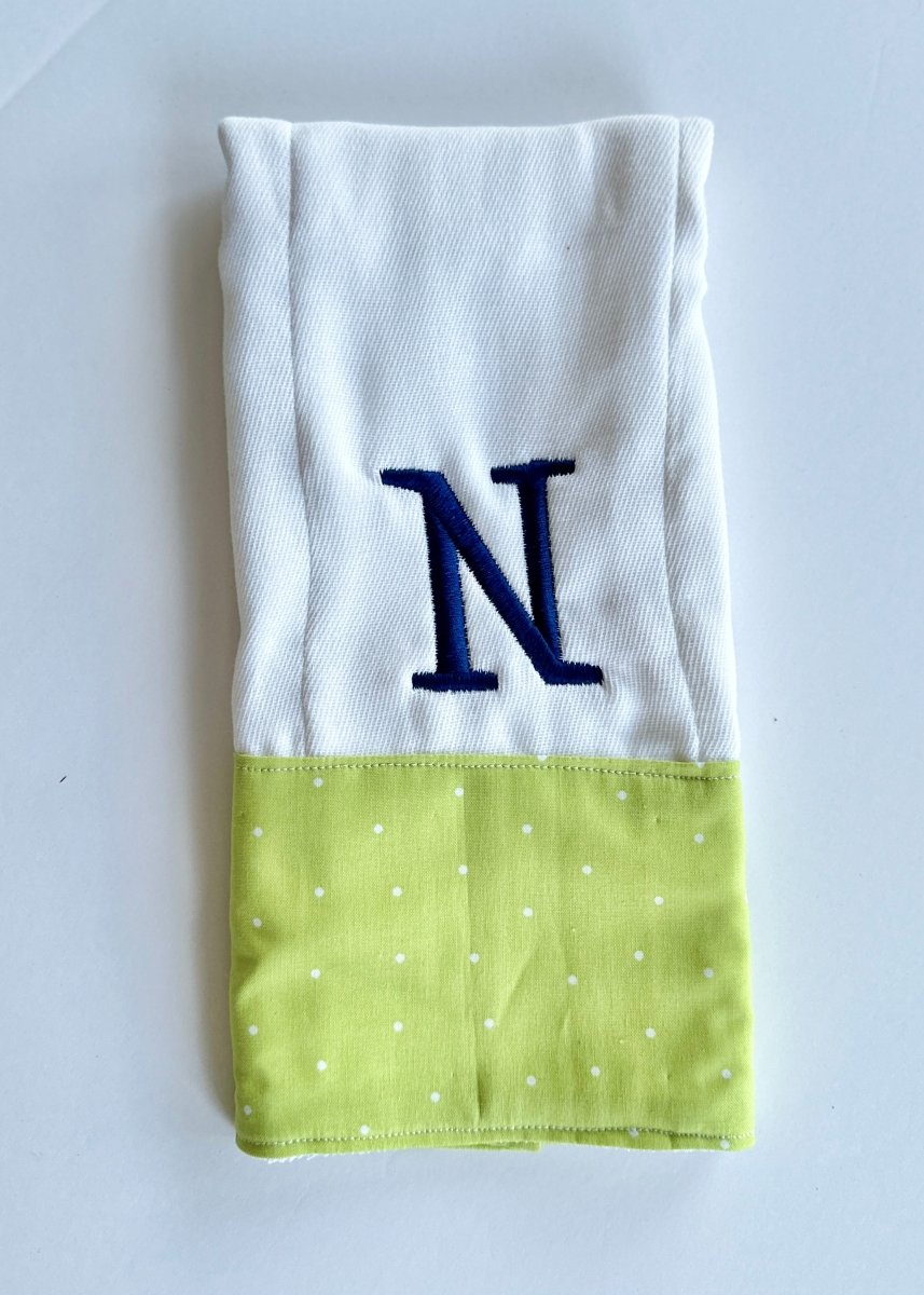 Chartreuse Dot Embroidered Burp Cloth – Jimberly's Boutique