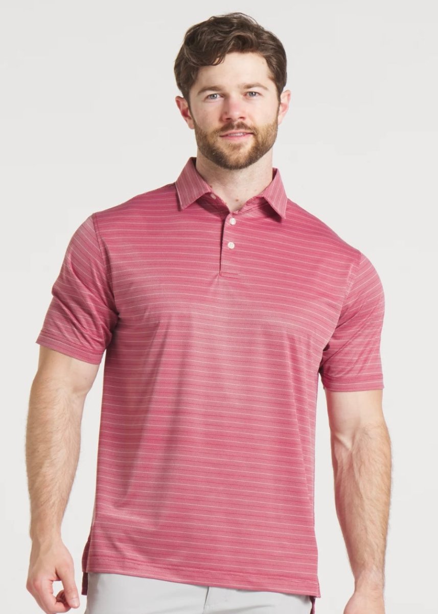 Tyner Twill Polo - Crimson/White | Southern Marsh – Jimberly's Boutique