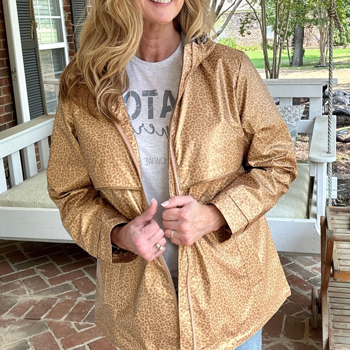 Customizable | Rain Jacket | Gold Leopard | Fall 2023 – Jimberly's Boutique