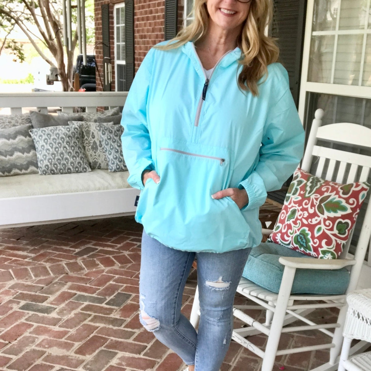 Charles River Unlined Pullover Rain Jacket--Aqua – Jimberly's Boutique